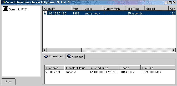 Xlight ftp server screen shoot